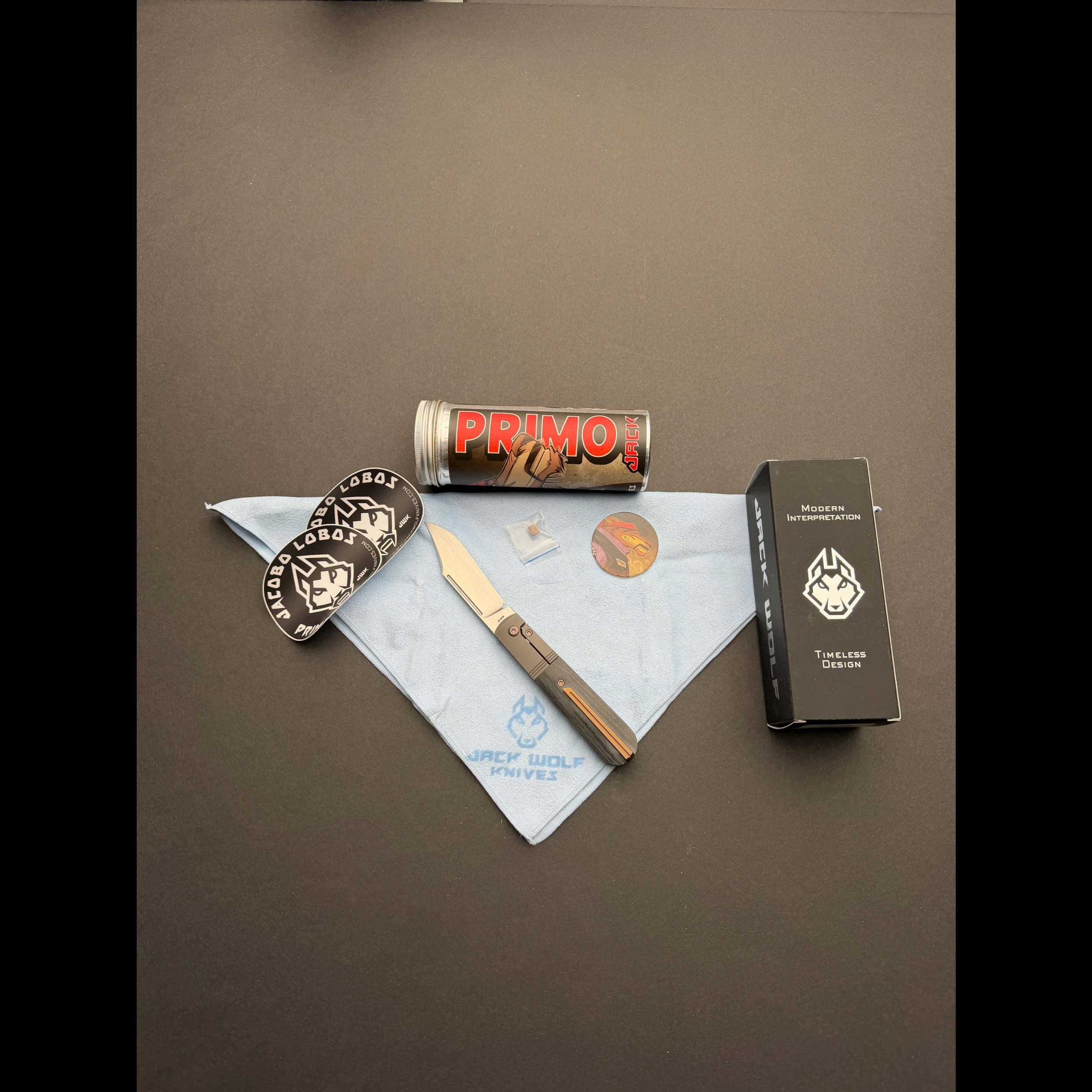 Bladebinge - Jack Wolf Knives Primo Jack Frame Lock Knife Black Linen ...