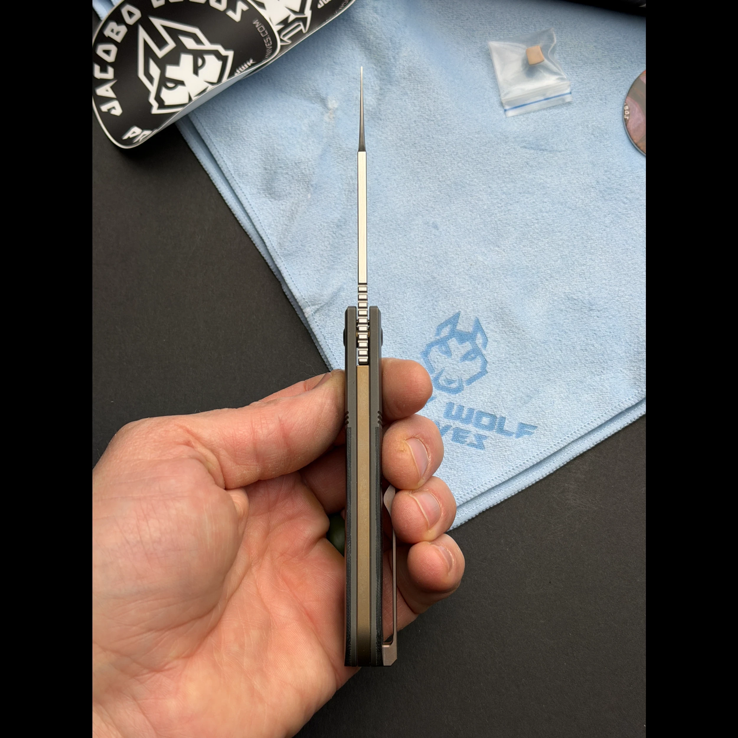 Bladebinge - Jack Wolf Knives Primo Jack Frame Lock Knife Black Linen ...