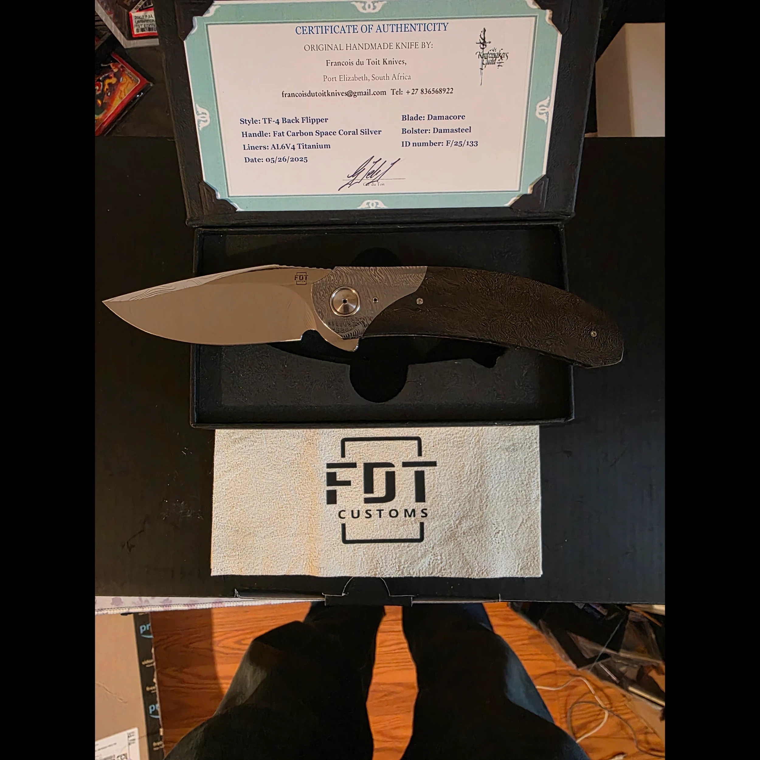 Bladebinge - Francois du toit tf-4 mirror polished damacore blade