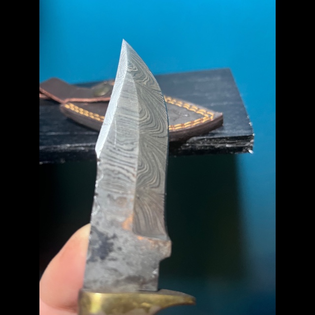 Bladebinge - 8” CUSTOM HANDMADE DAMASCUS STEEL STAG KNIFE