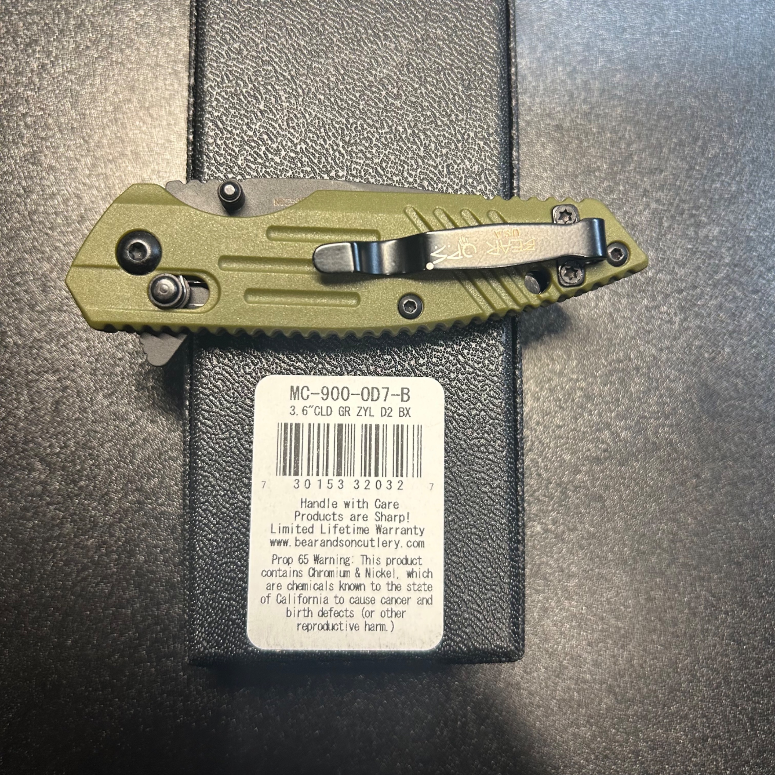 Bladebinge - Bear OPS Mini Rancor IX Slide Lock Flipper Knife 2.36" D2 ...