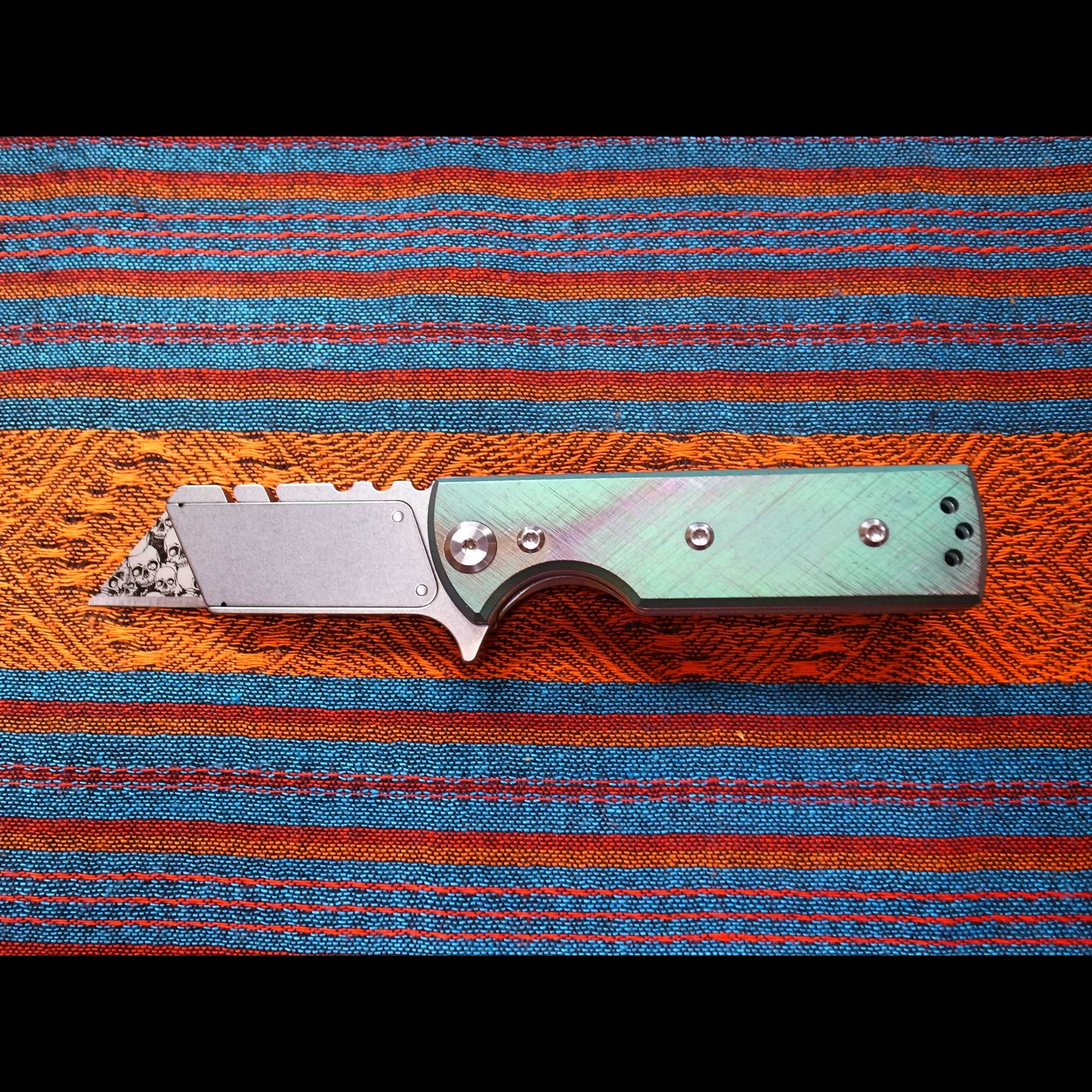 Bladebinge - Custom Chaves CHUB Flipper Utility Knife Teal and Bronze ...
