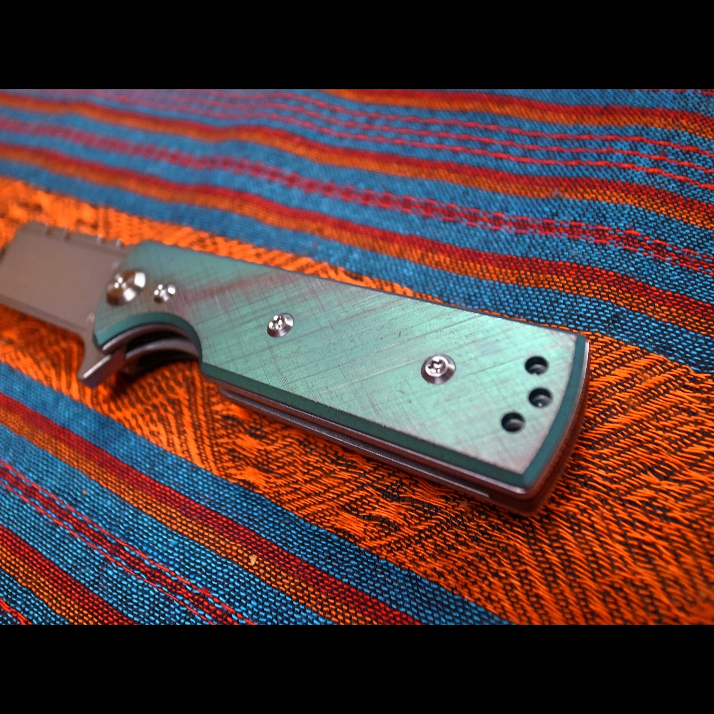 Bladebinge - Custom Chaves CHUB Flipper Utility Knife Teal and Bronze ...