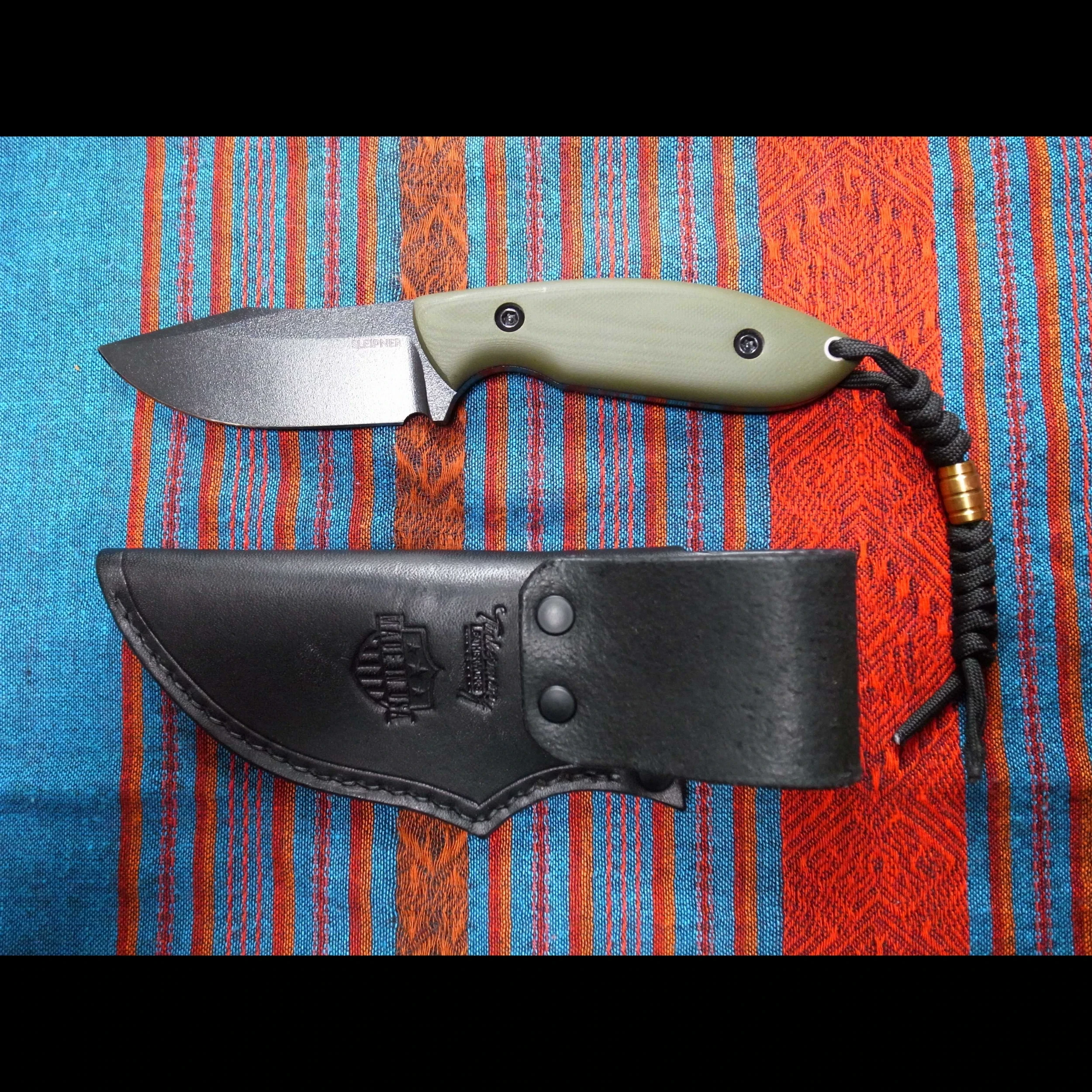 Bladebinge - New Tomasz Dziubinski Trailhead EDC Fixed Blade Knife With Custom Leather Sheath