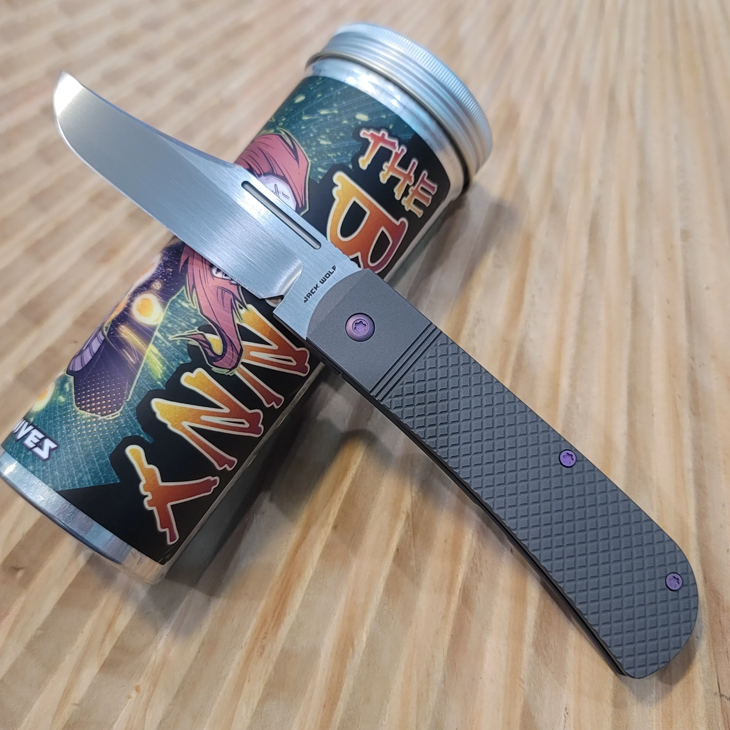 Bladebinge - Jack Wolf Knives The Benny -Hand Satin S90V, Titanium ...