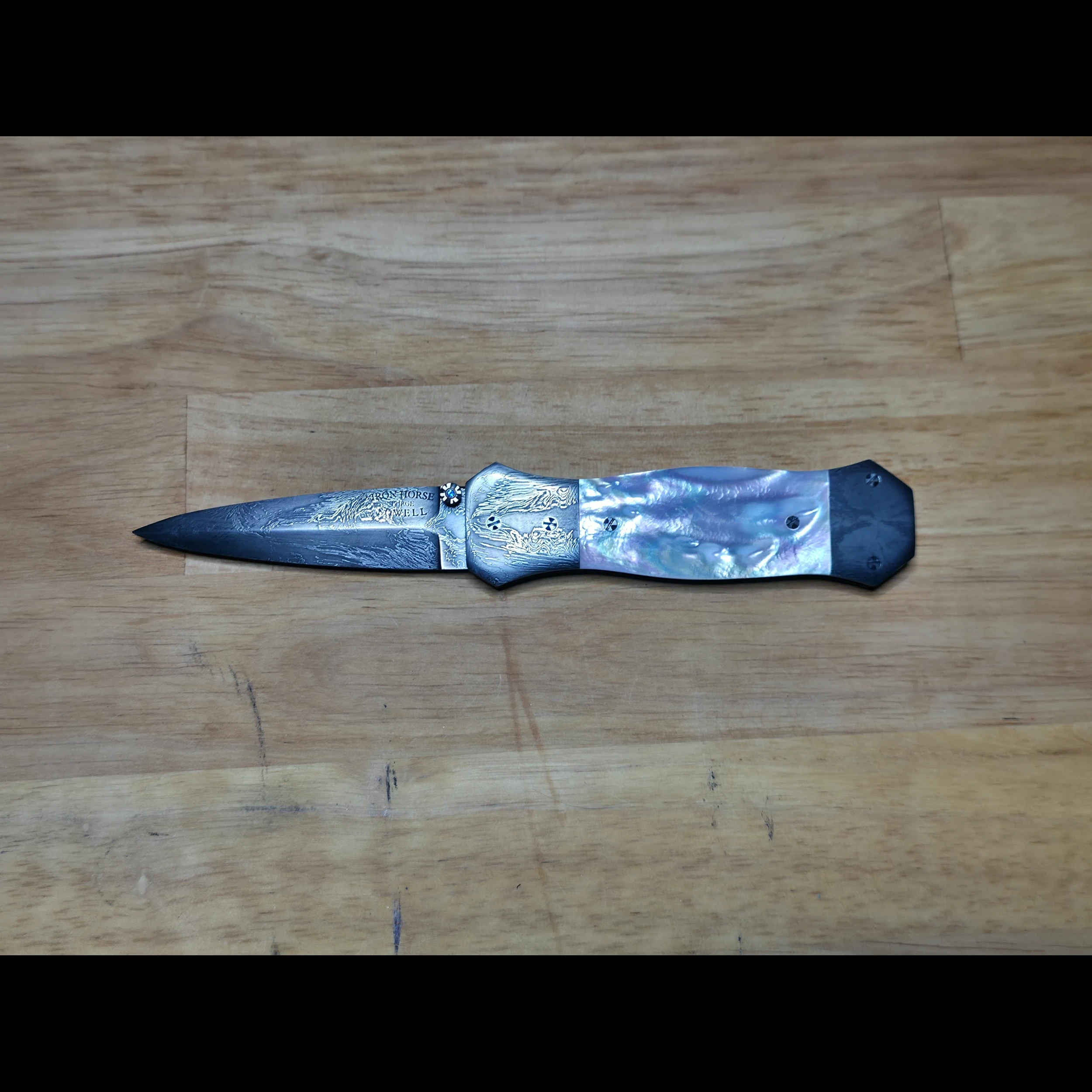Bladebinge - Billy Sowell- Custom Damascus Dagger Thumb stud knife ...