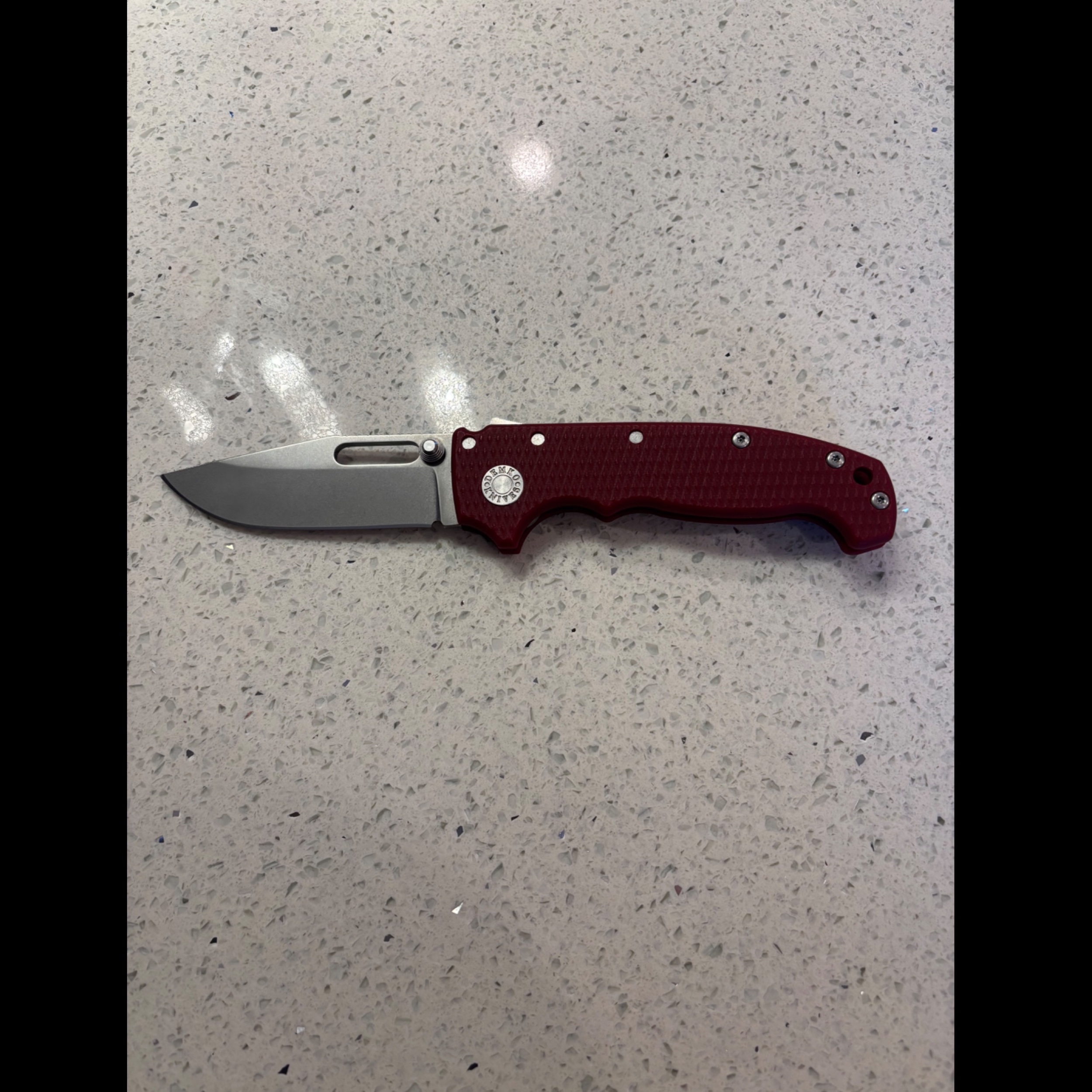Bladebinge - Demko Knives MG AD20S Clip Point Shark-Lock Knife Red G-10 ...