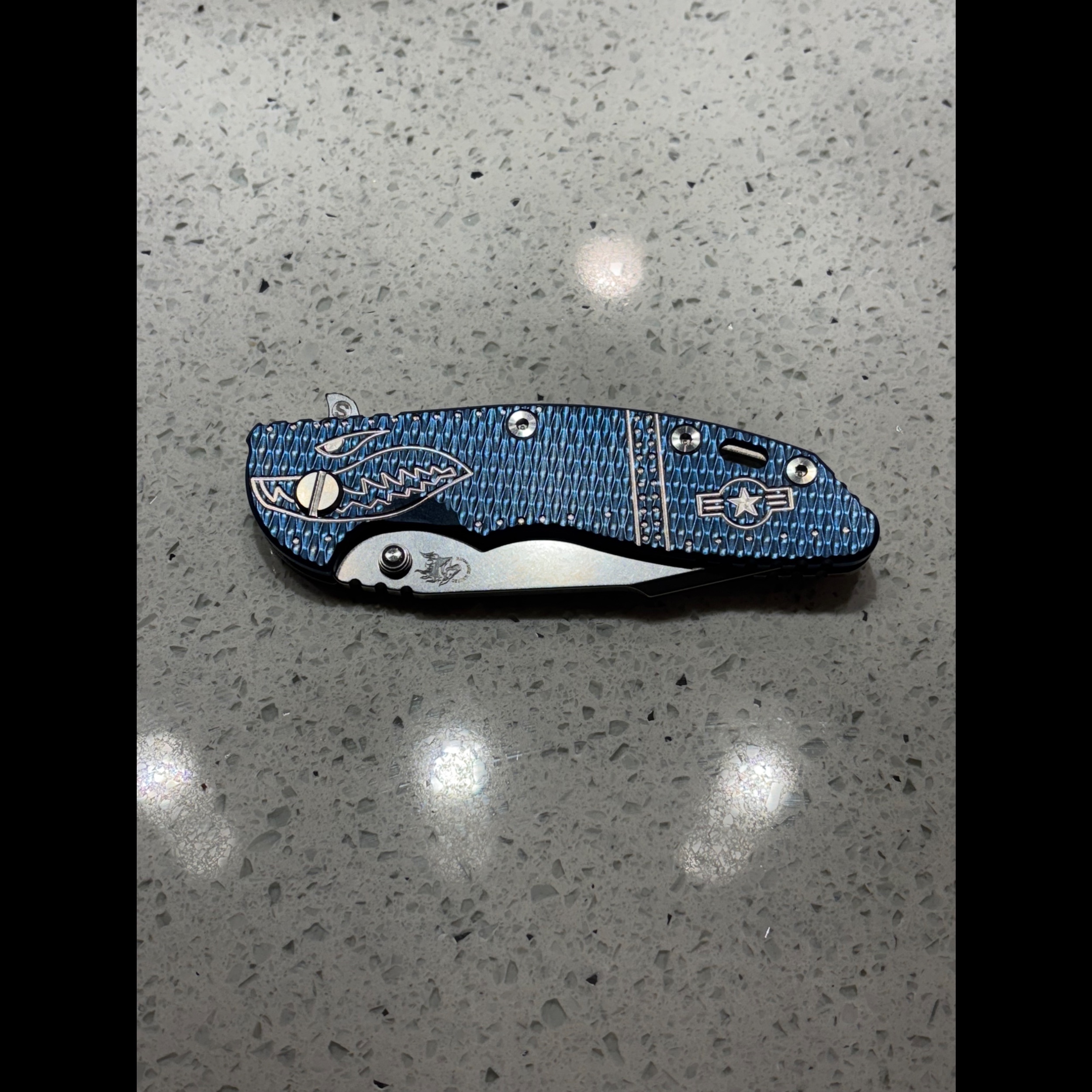 Bladebinge - HINDERER XM-18 3.5"- SKINNY HARPOON SPANTO- TITANIUM WARTHOG