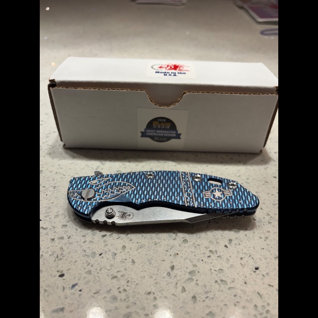 Bladebinge - HINDERER XM-18 3.5"- SKINNY HARPOON SPANTO- TITANIUM WARTHOG