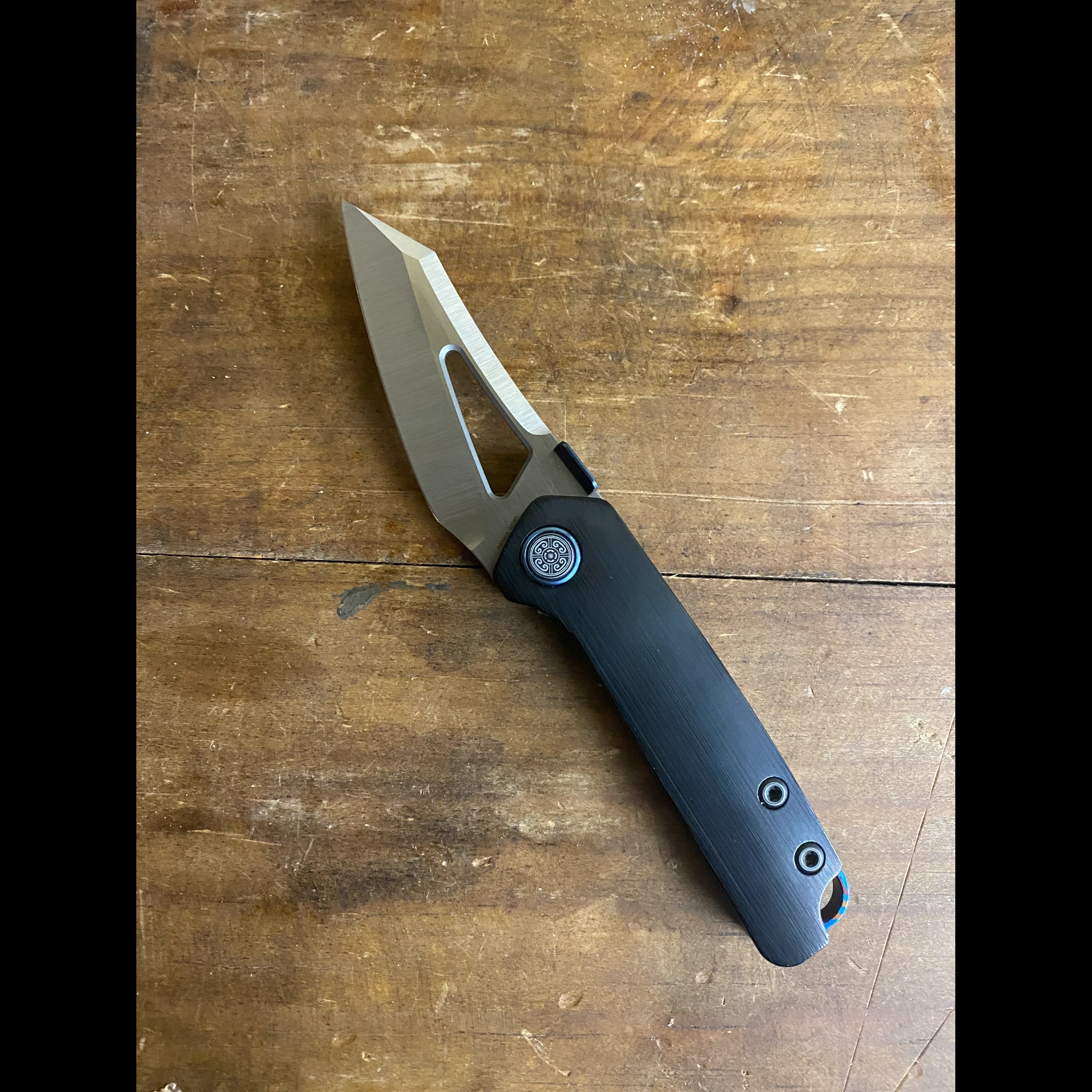 Bladebinge - Cavol Denka Linerlock Black Titanium Folding Bohler M390 NEW