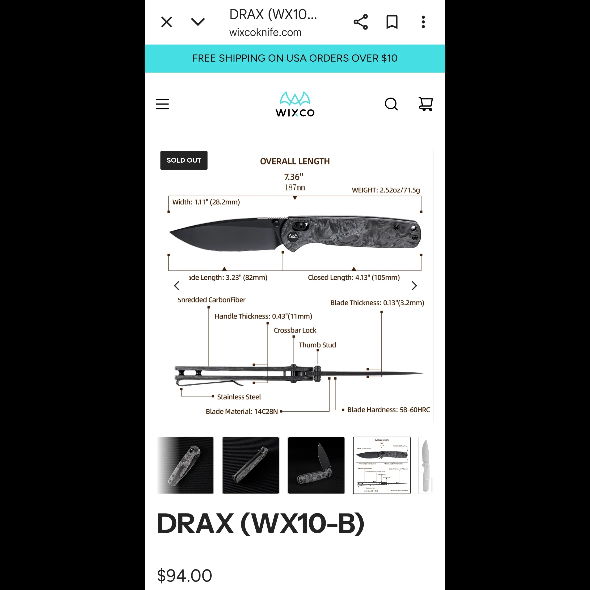 Bladebinge - WIXCO Drax WX10-DNV BNIB ** REDUCED PRICE