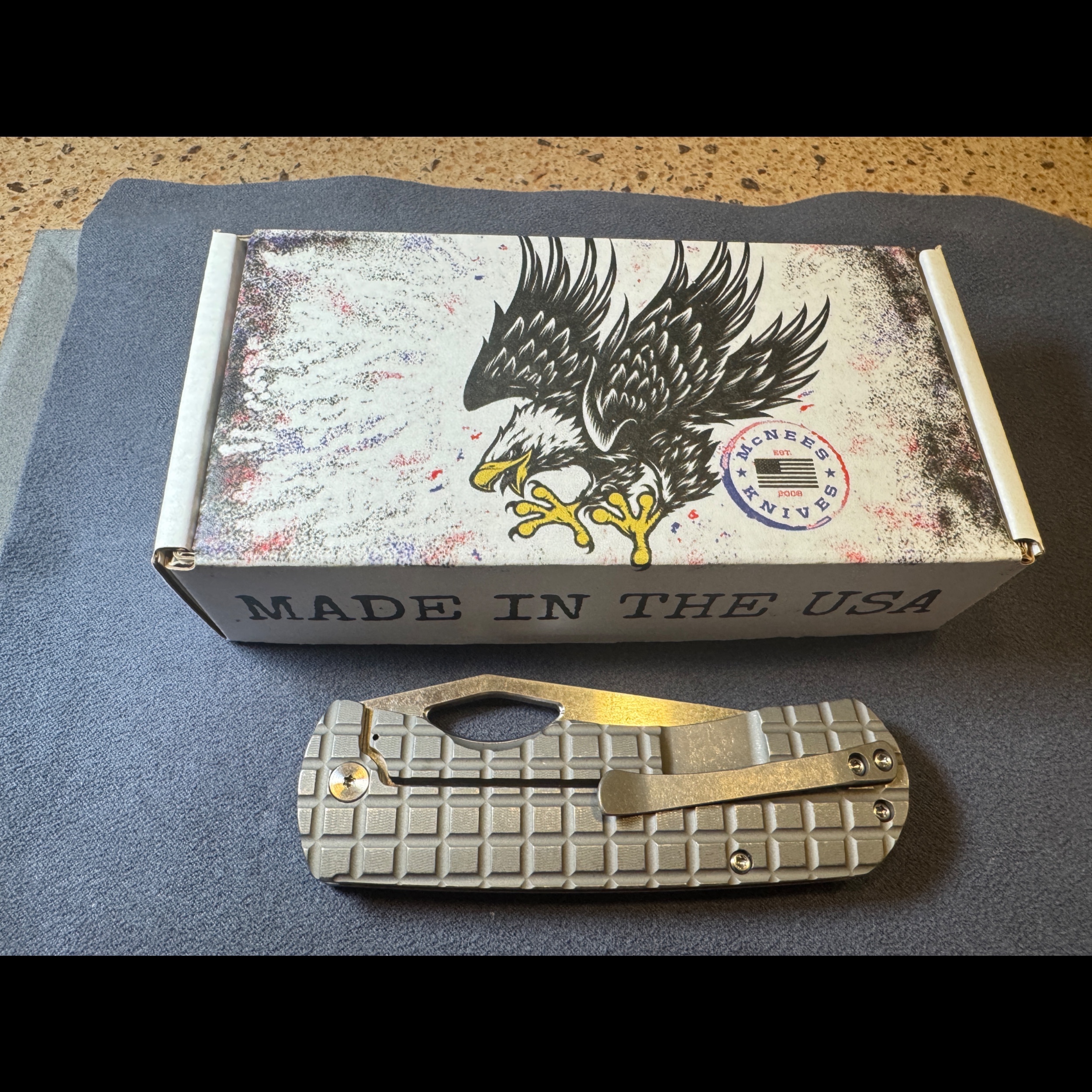 Bladebinge - McNees Dixon - Frag Stonewash Titanium Handle Satin ...