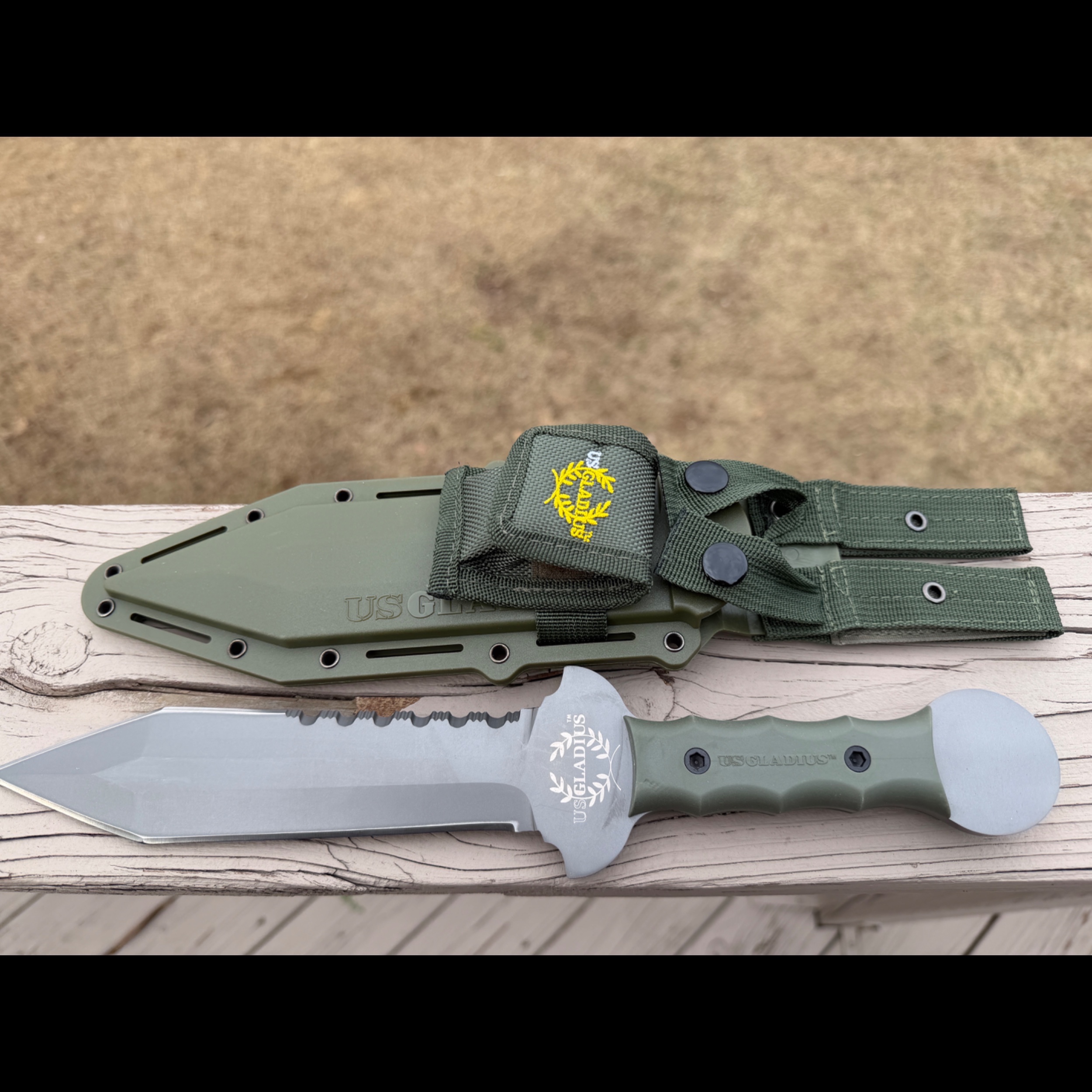 Bladebinge - US Gladius Legion XIV Elite Full Tang Knife OD Green ...