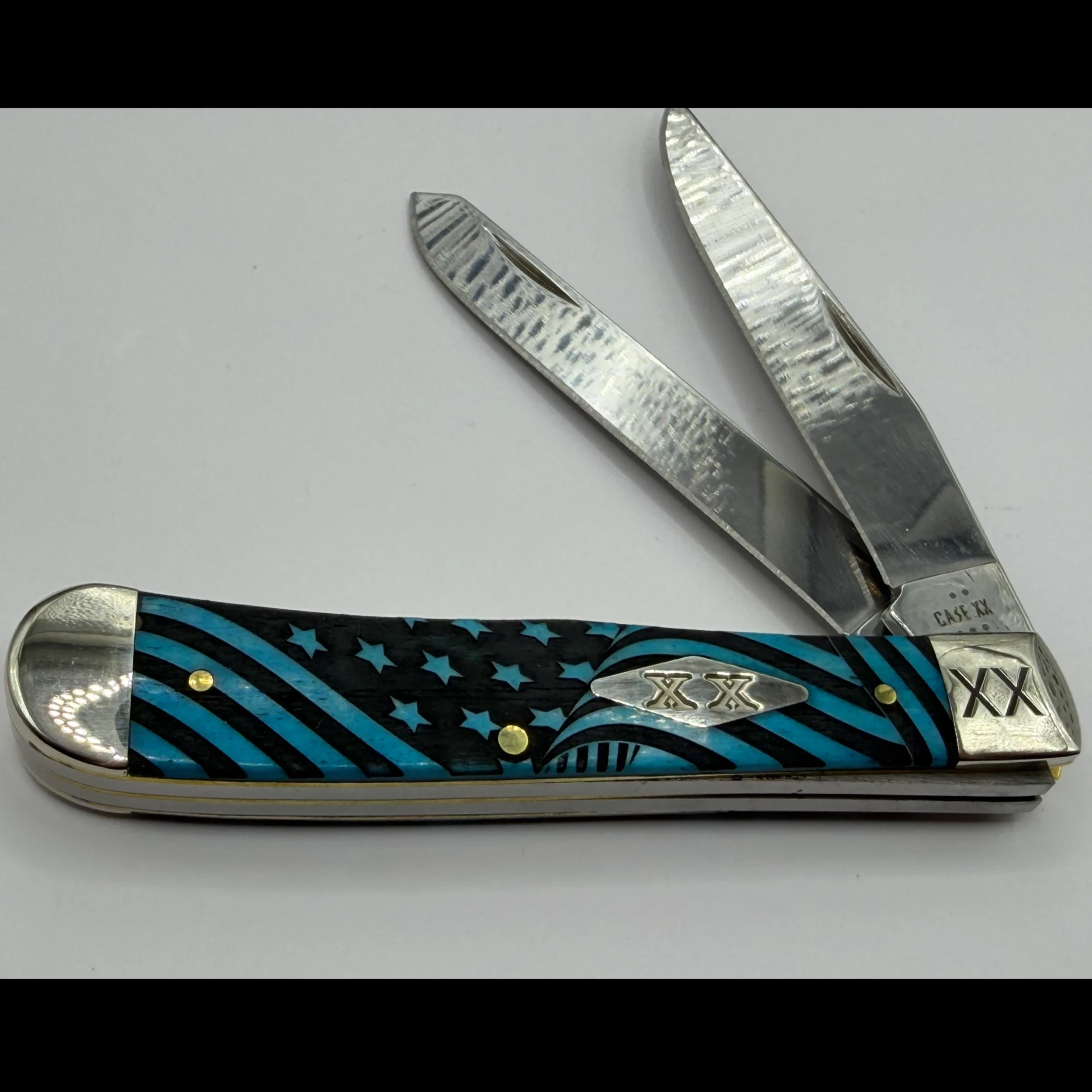 Bladebinge - CASE XX 6254 AMERICAN FLAG SMOOTH CARIBBEAN BLUE BONE ...