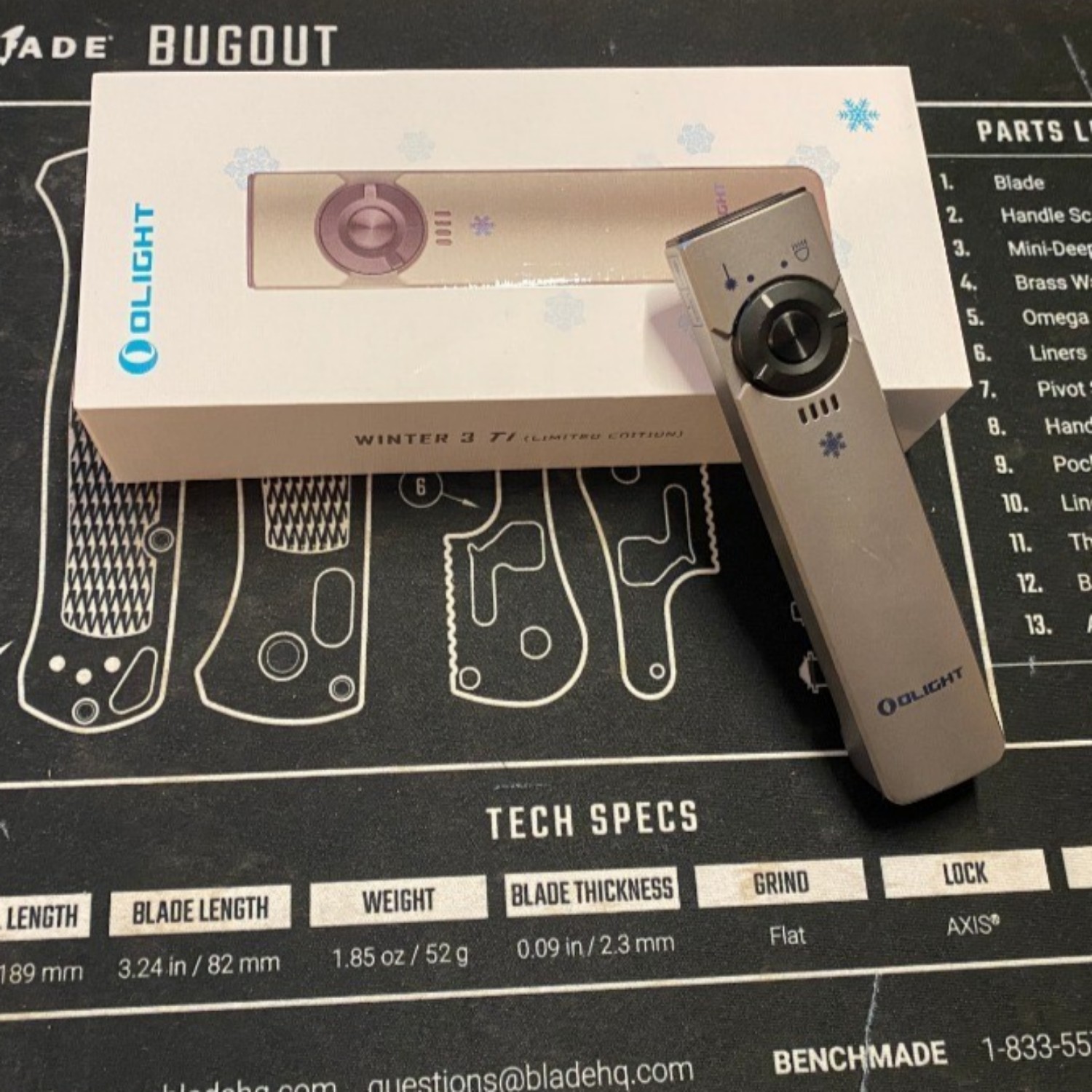 Bladebinge - Olight Arkfeld Winter 3 Ti LE