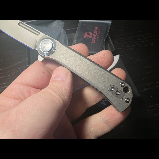 Bladebinge - DREAMTECH D4055 Titanium Handle, Pivot Button Liner lock ...