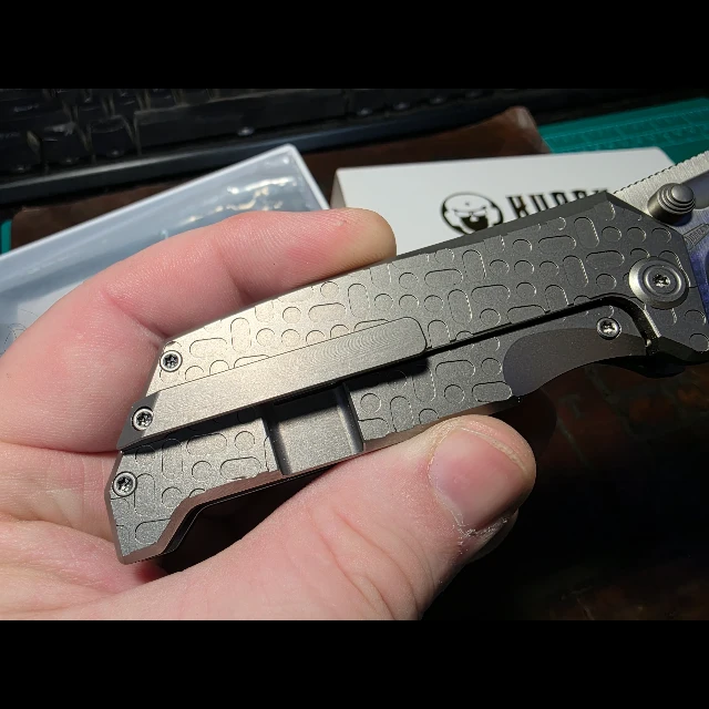 Bladebinge - Kubey Hamster Frame Lock Folding Knife Grey Titanium ...