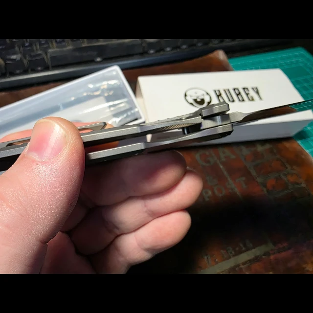 Bladebinge - Kubey Hamster Frame Lock Folding Knife Grey Titanium ...
