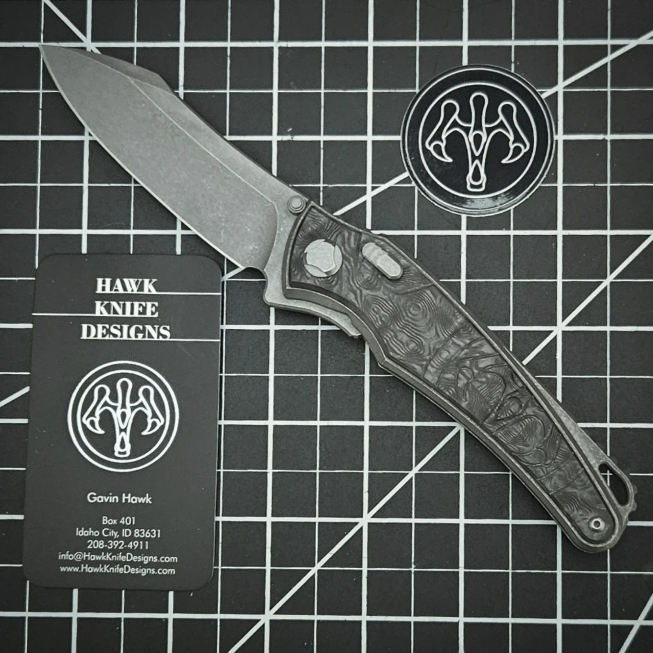 Bladebinge - G&G Hawk Knife Designs Talon Black Dunes Carbon Fiber
