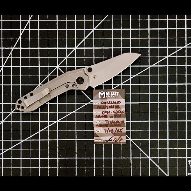 Bladebinge - Millit Overland S35VN Black G10 Stonewash Titanium Frame Lock