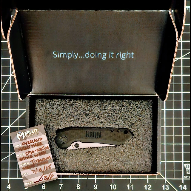 Bladebinge - Millit Overland S35VN Black G10 Stonewash Titanium Frame Lock