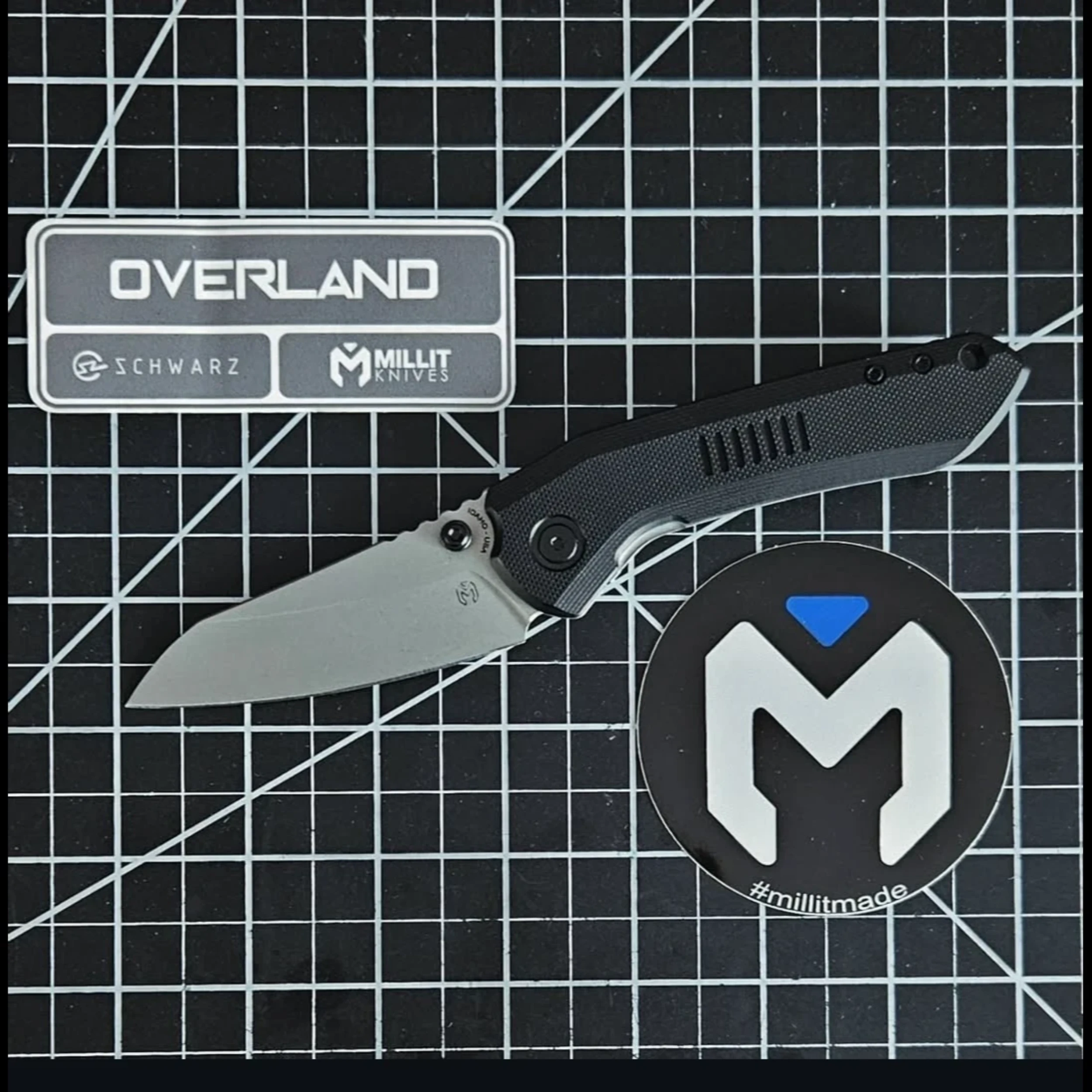 Bladebinge - Millit Overland S35VN Black G10 Stonewash Titanium Frame Lock
