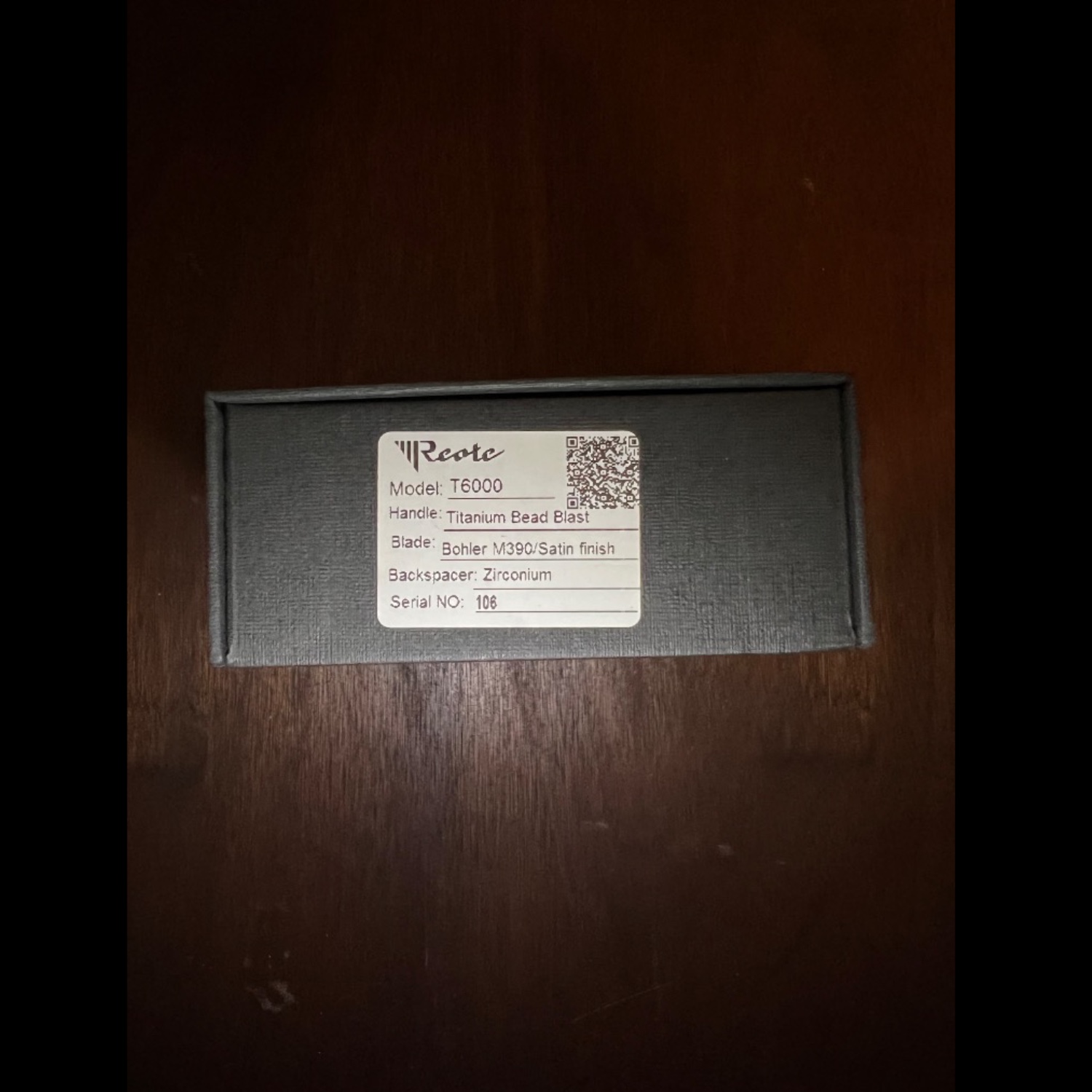 Bladebinge - Reate T6000 Titanium w/Zirconium Inlays/Backspacer & M390