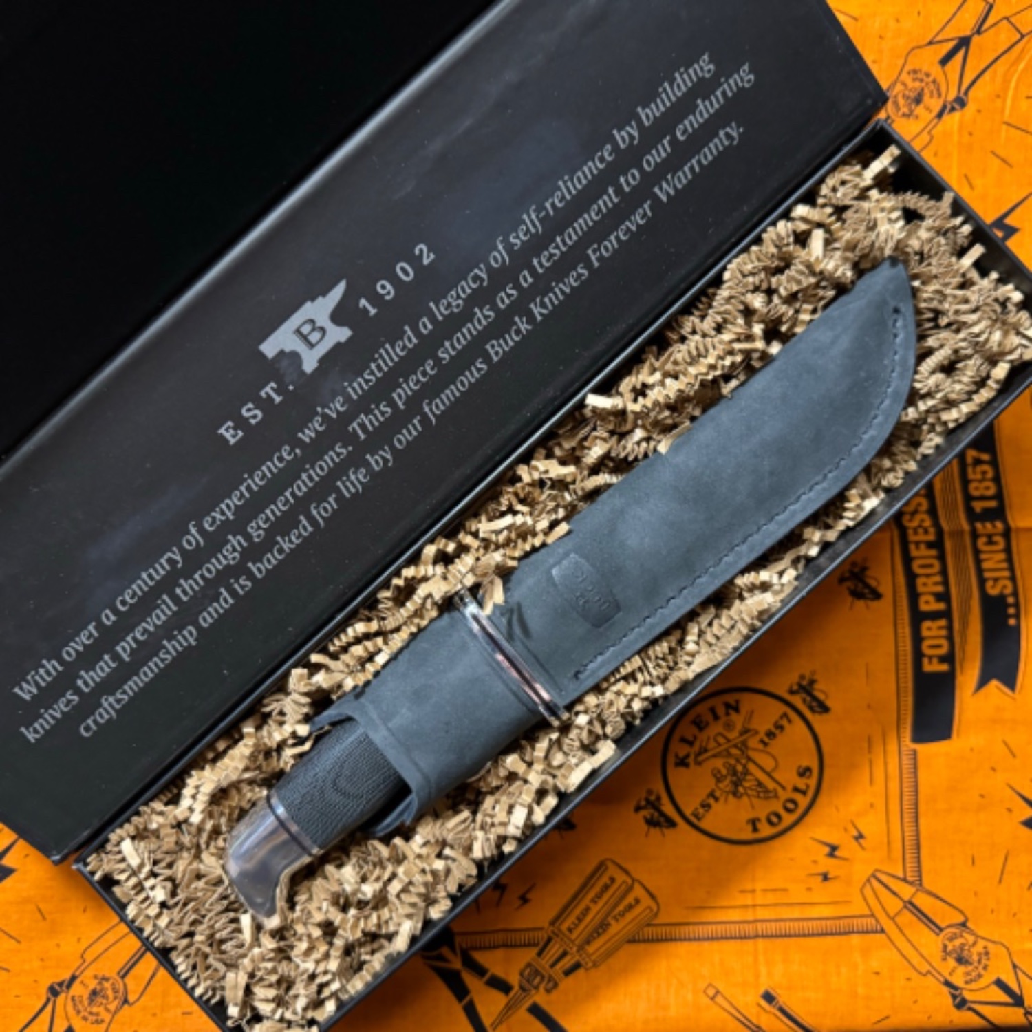 Bladebinge - BOS Magnacut Buck 119 Special Stealth run with Straight Clip point blade=one of 1000