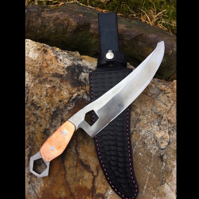 Bladebinge - Hand Forged Fantasy Knife 7” Clip Point Blade w/ Copper ...