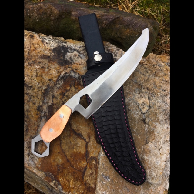 Bladebinge - Hand Forged Fantasy Knife 7” Clip Point Blade w/ Copper ...