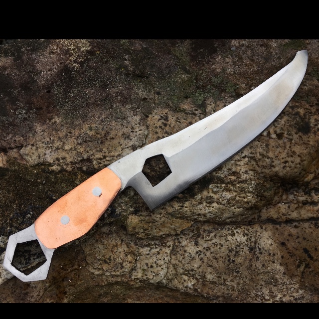 Bladebinge - Hand Forged Fantasy Knife 7” Clip Point Blade w/ Copper ...