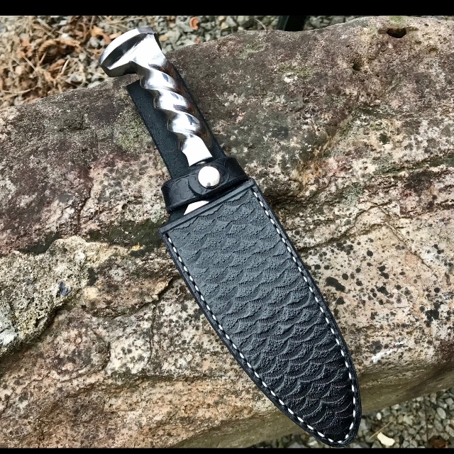 Bladebinge - Hand Forged Railroad Spike Knife 4.5” Serrated Blade With ...