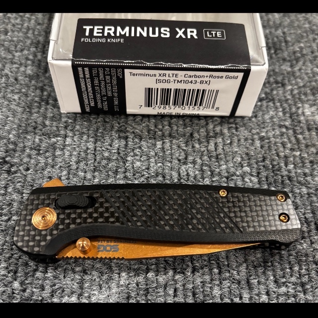 Bladebinge - SOG Terminus XR LTE - Carbon + Rose Gold