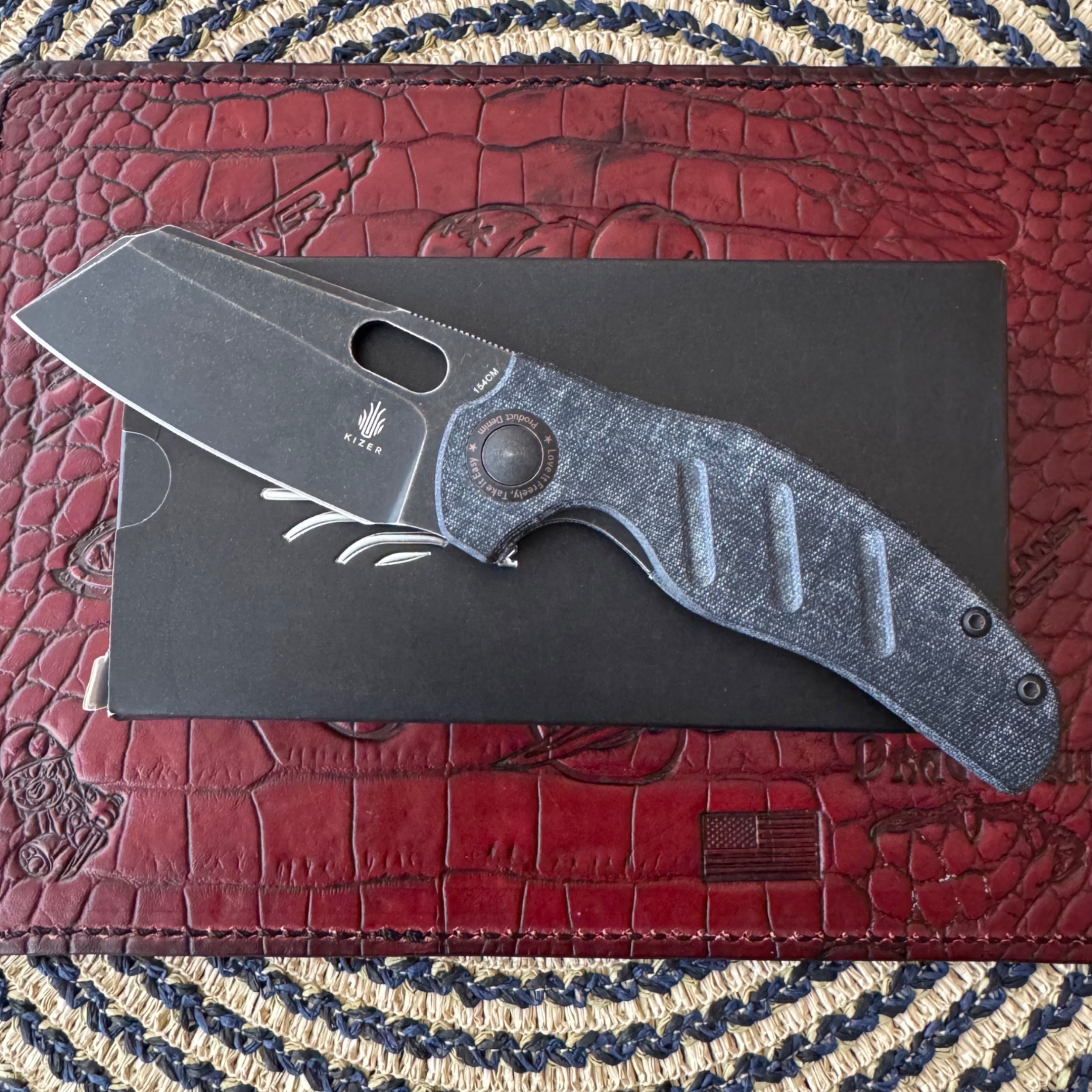 Bladebinge - Kizer Sheepdog Blue Denim Micarta