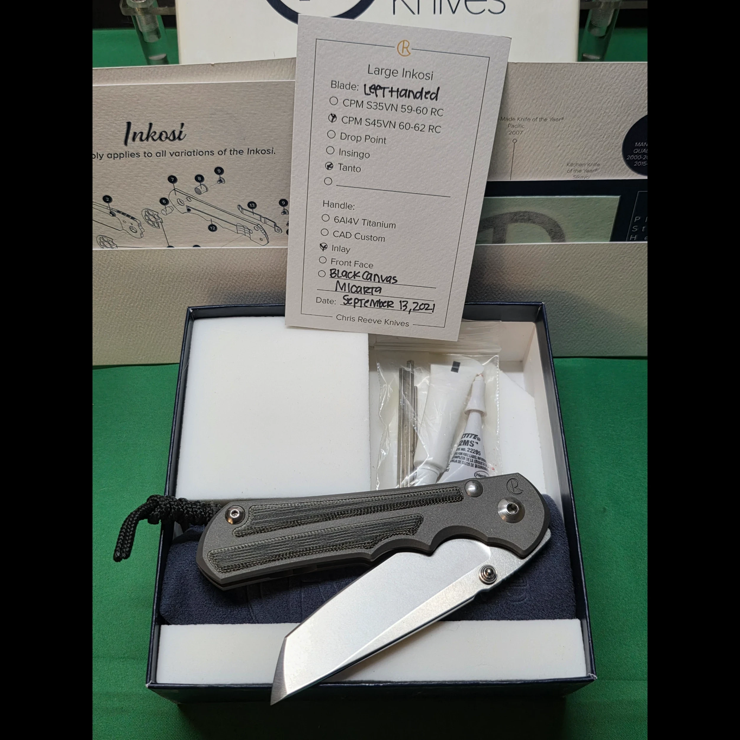 Bladebinge - Chris Reeve Knives LIN-1045 LEFT Hand Large Inkosi Black ...