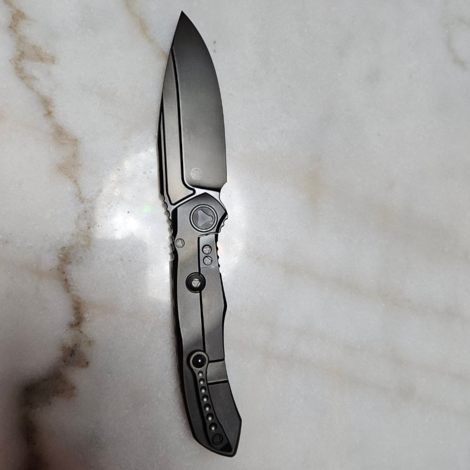 Bladebinge - Microtech Anax S/E Frame Lock Knife Black Titanium/CF ...