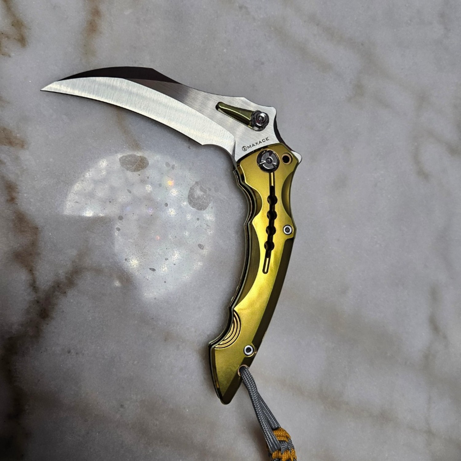 Bladebinge - Maxace Hela Karambit Frame Lock Knife Titanium (4" Satin ...