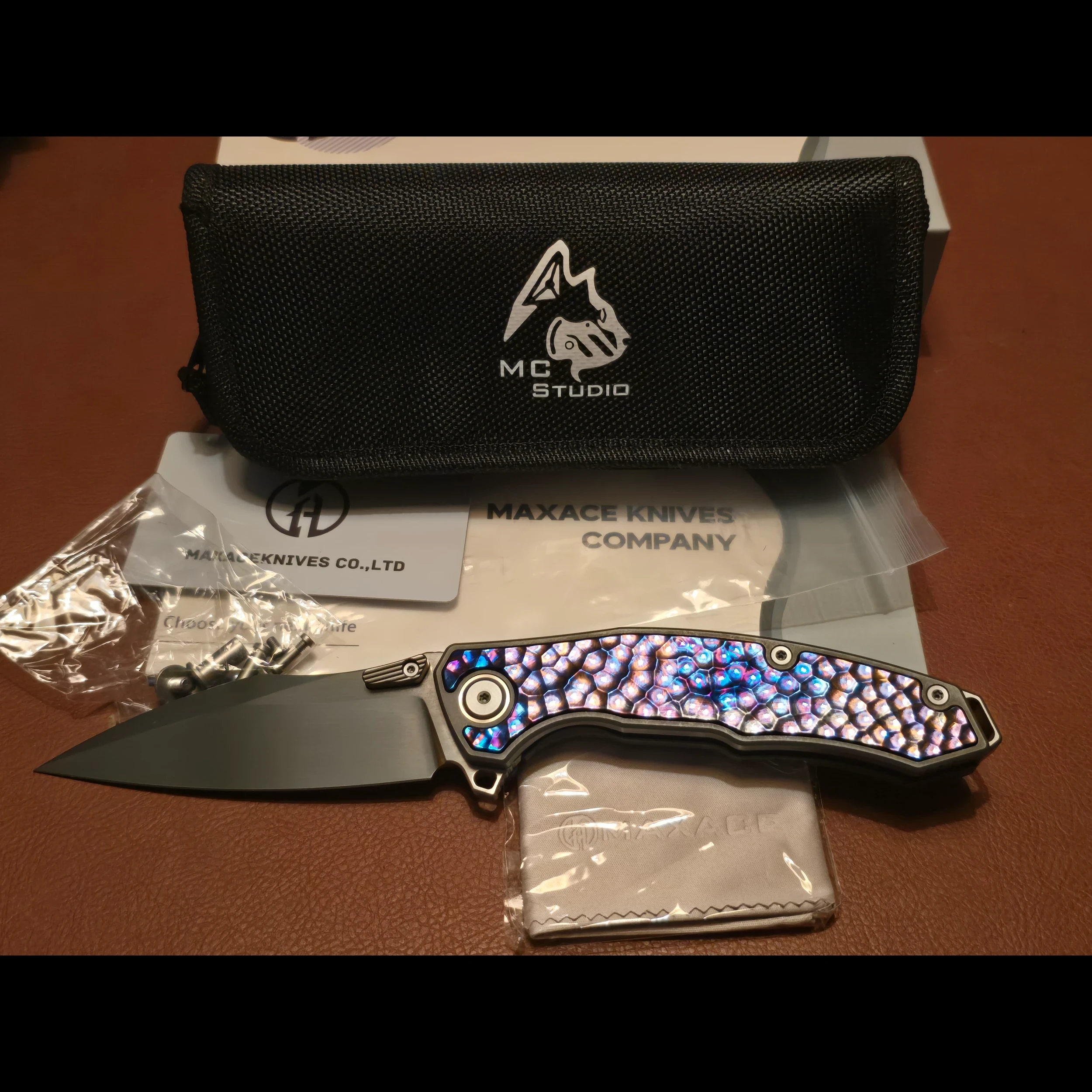 Bladebinge - Maxace Halictus 3.0 EDC Titanium Zirconium Handle, Satin ...