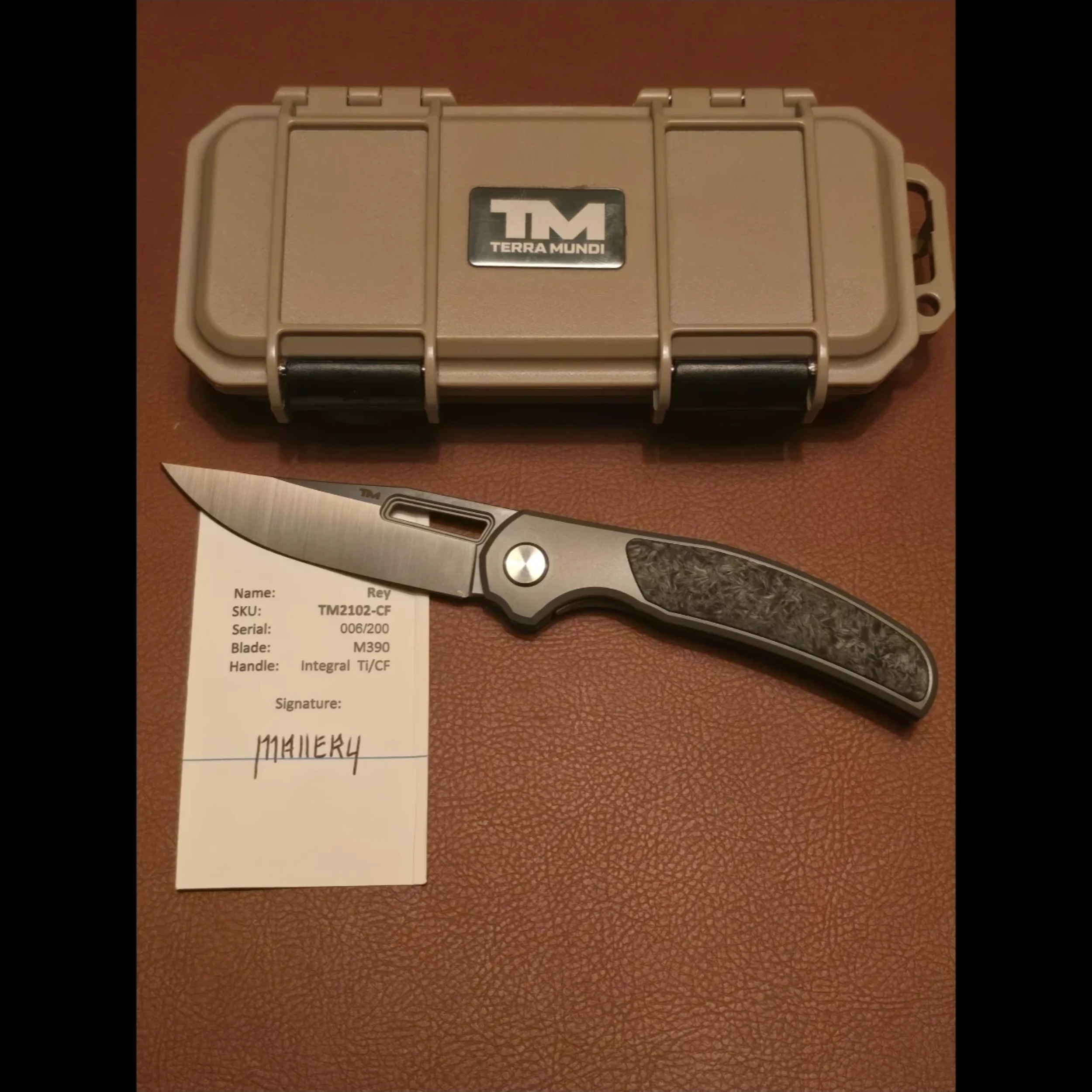 Bladebinge - Terra Mundi Rey W/ Titanium & CF Handle & M390 Folding ...