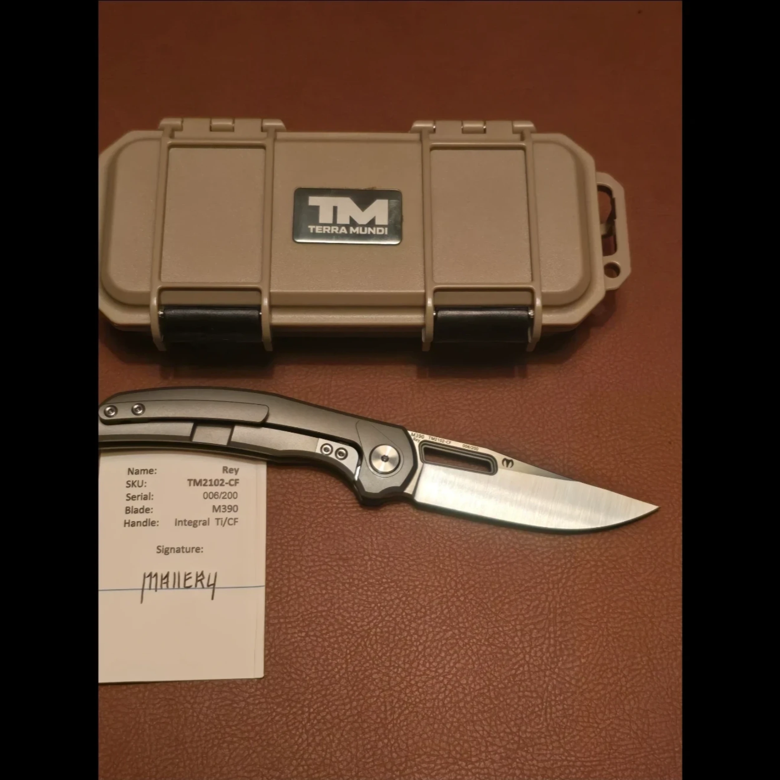 Bladebinge - Terra Mundi Rey W/ Titanium & CF Handle & M390 Folding ...