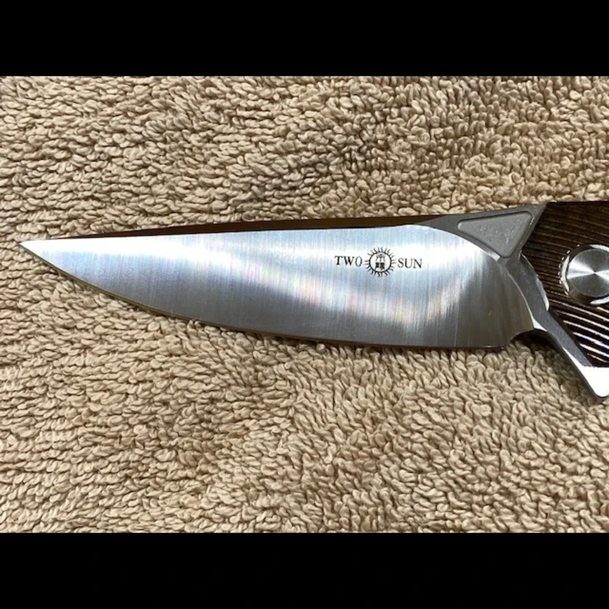 Bladebinge - Two Sun T81 Flamed Titanium Scales with Carbon Fiber inserts