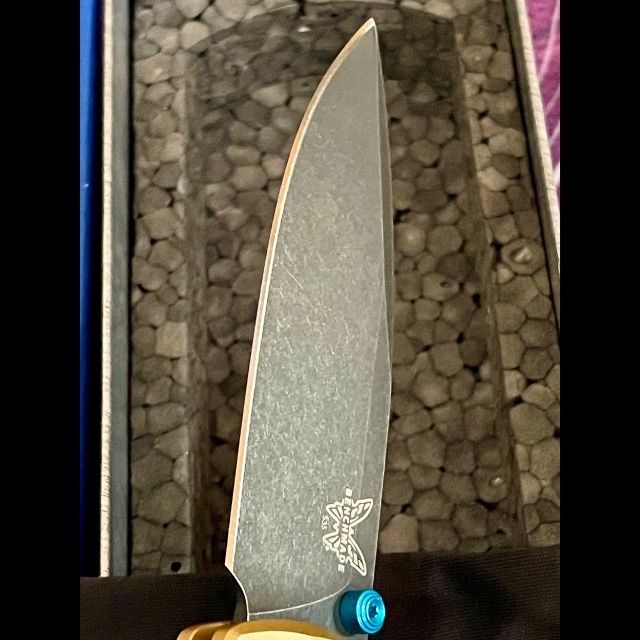 Bladebinge - Benchmade Bugout AXIS Lock Knife Burnt Brass Aluminum (3.2" DLC) 535BK-07 (Big ...