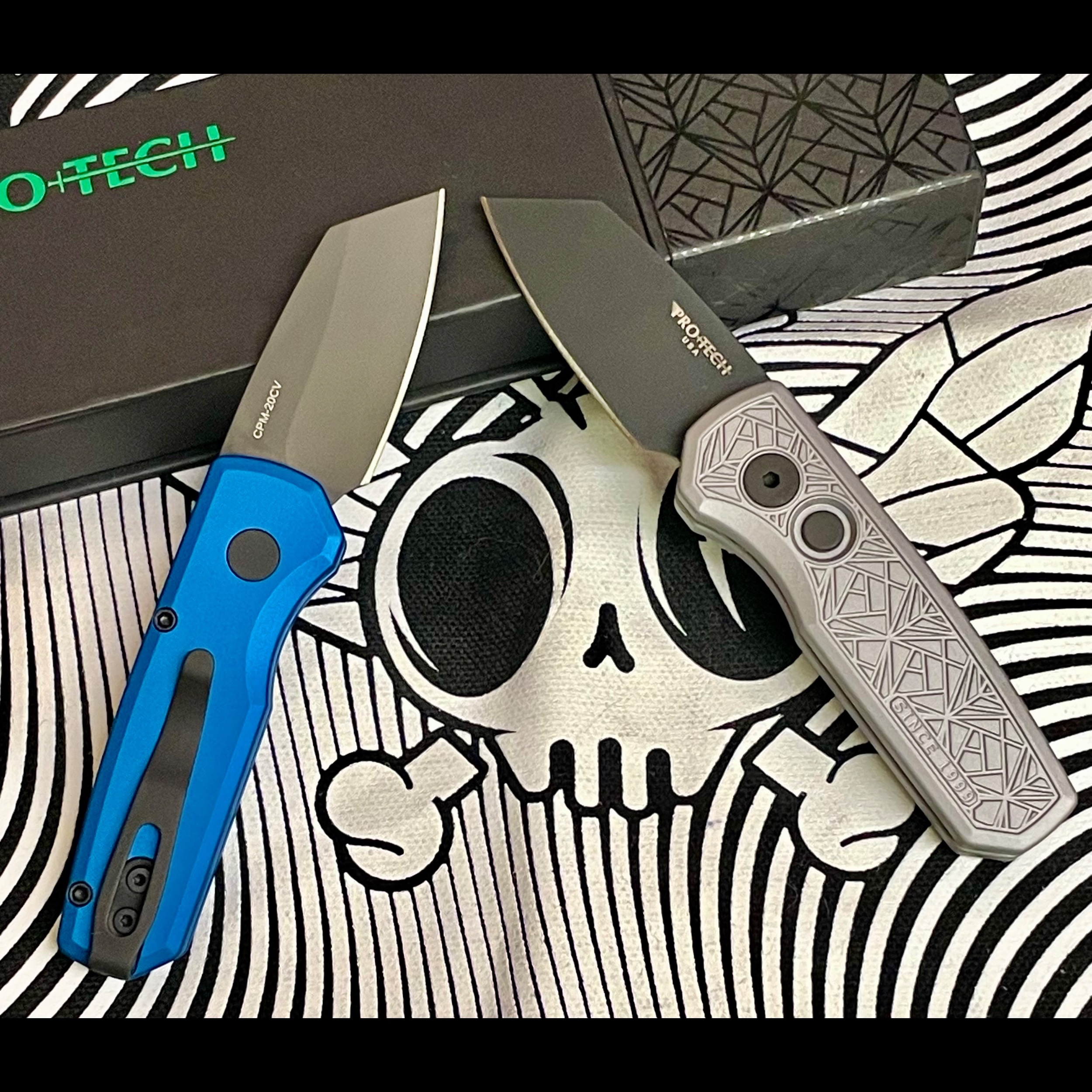 Bladebinge - KNIFE BUNDLE! ProTech Knives, Blue & Nexus Gray Aluminum ...