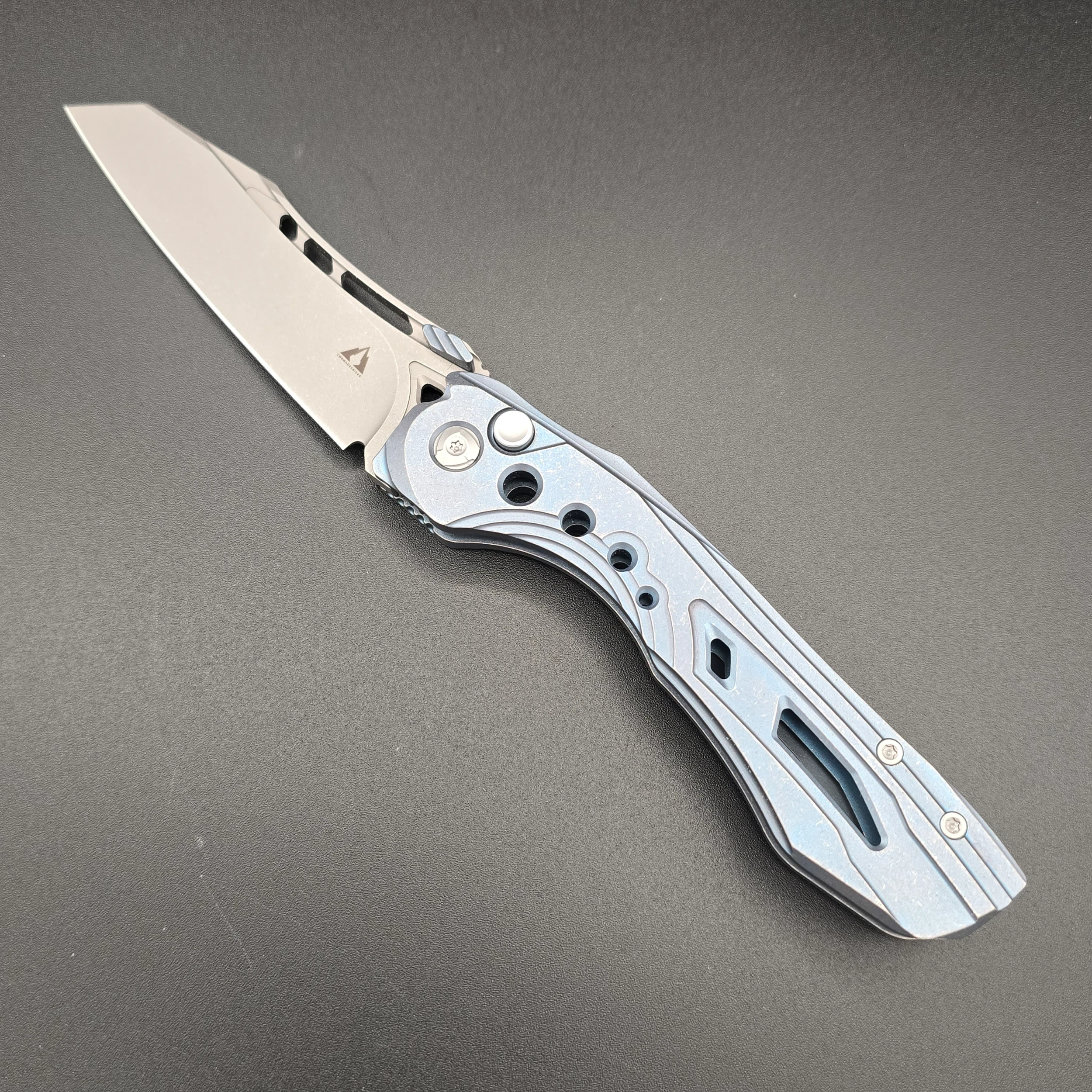 Bladebinge - CMB Made Knives Devourer Acid Stone Washed Blue M390 ...