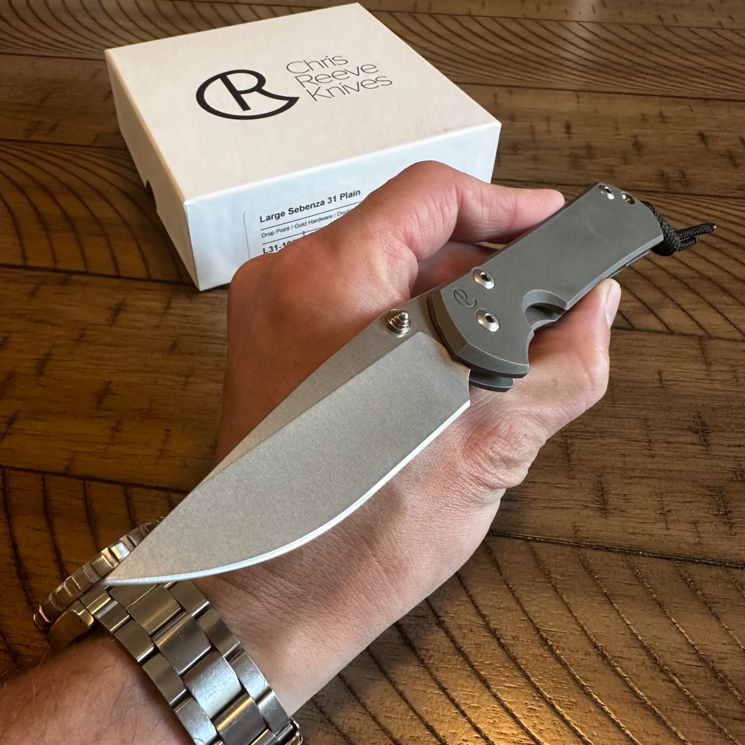Bladebinge - Large Sebenza 31 Double Gold Thumb Lugs