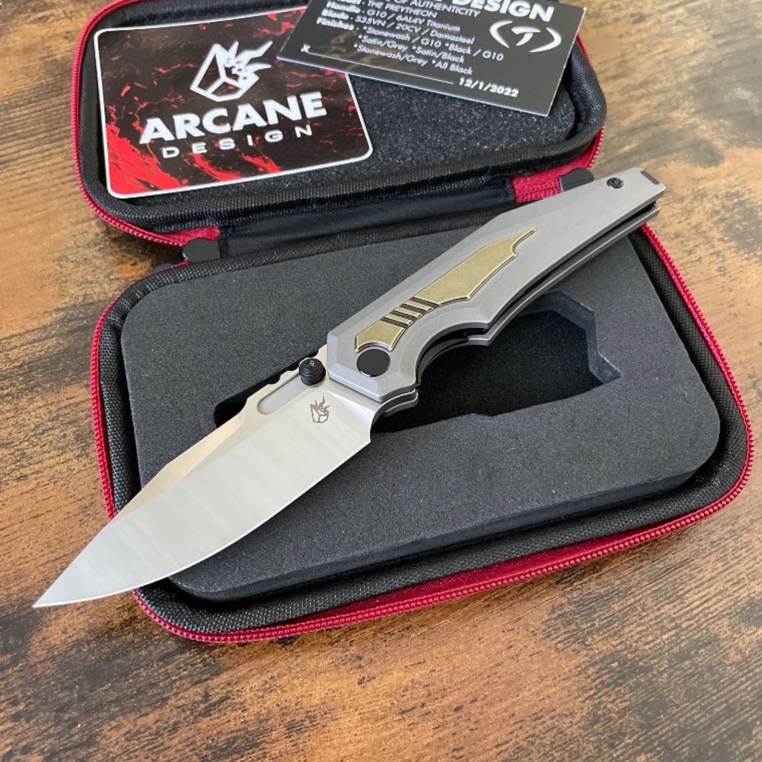 Bladebinge - Arcane Design EXCLUSIVE Preytheon Titanium Brass Knife ...