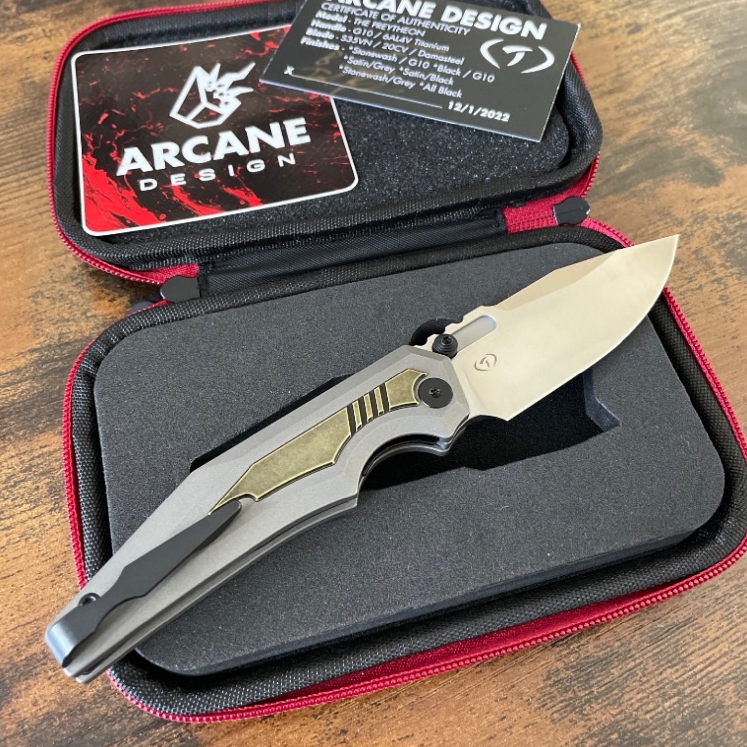 Bladebinge - Arcane Design EXCLUSIVE Preytheon Titanium Brass Knife ...