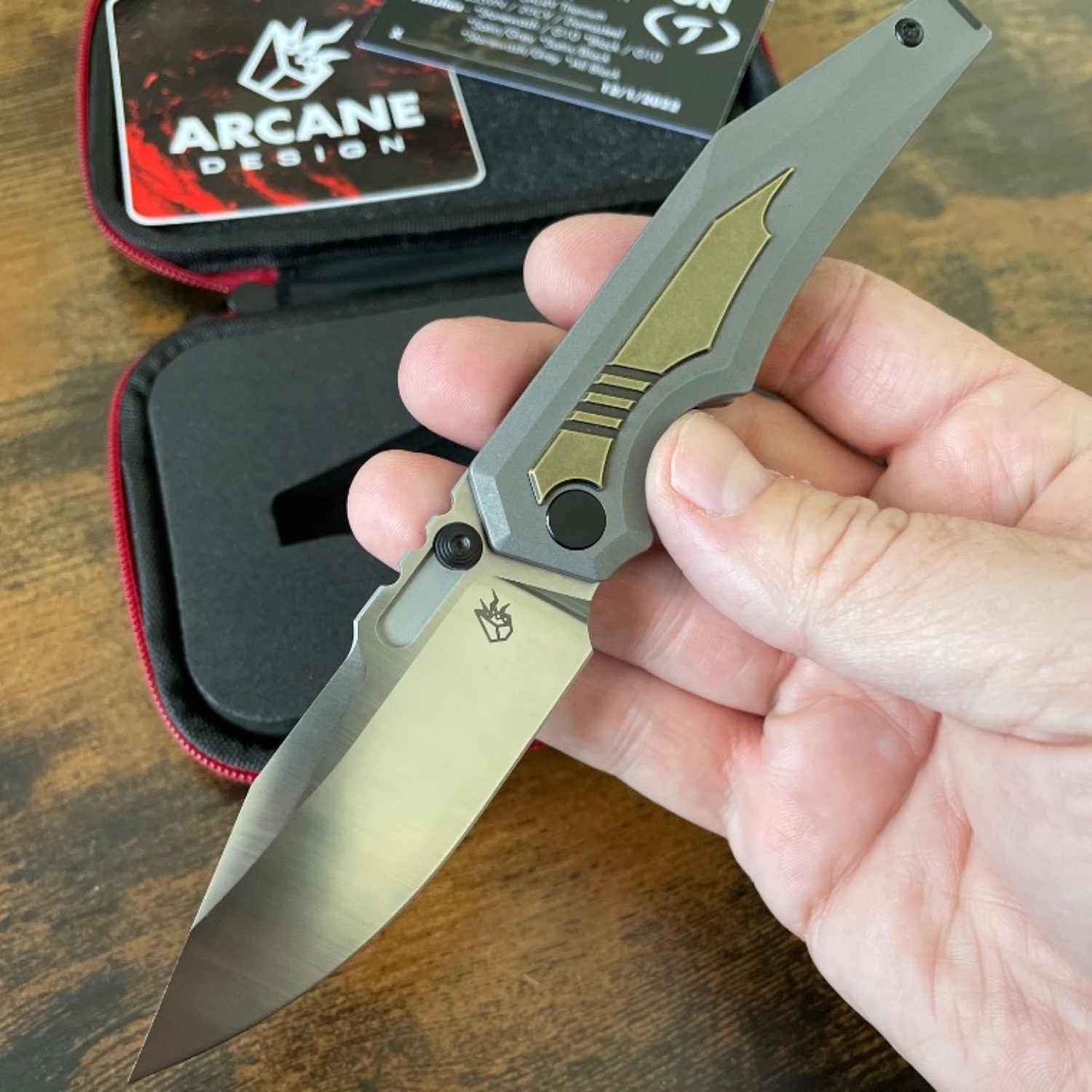 Bladebinge - Arcane Design EXCLUSIVE Preytheon Titanium Brass Knife ...