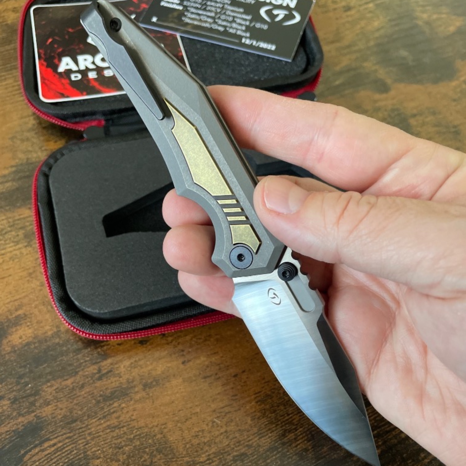Bladebinge - Arcane Design EXCLUSIVE Preytheon Titanium Brass Knife ...