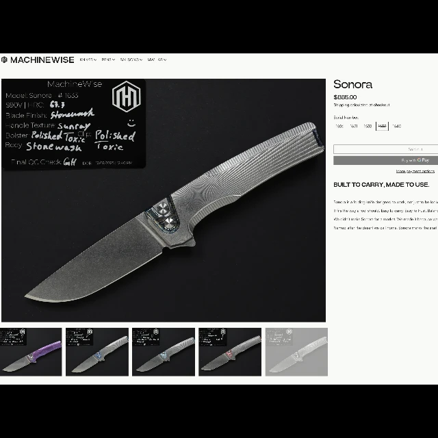 Bladebinge - MachineWise Sonora "Toxic" S90V 63.3 HRC **BNIB**